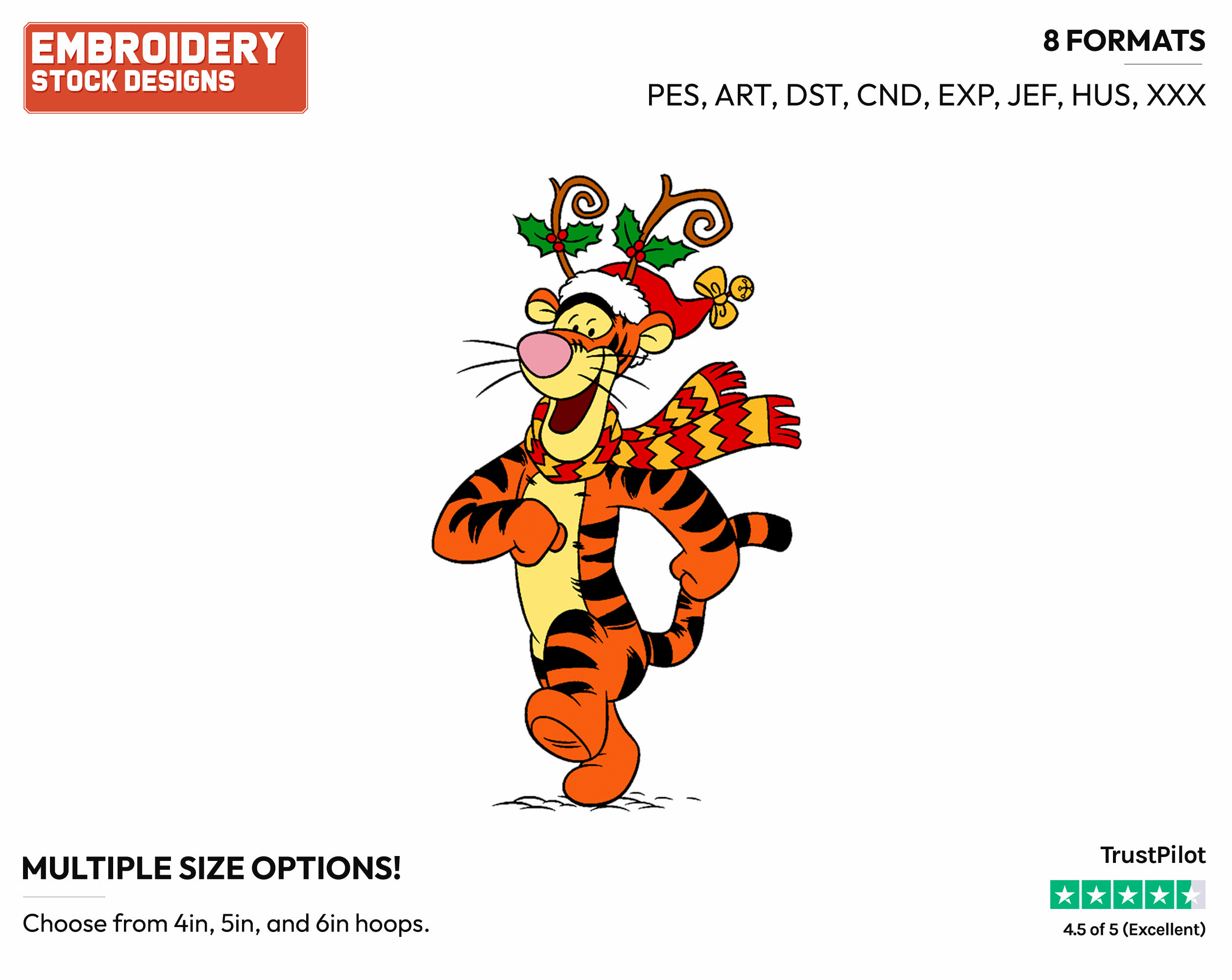 Tigger Wearing Antlers - Disney Characters - Christmas - Holiday ...