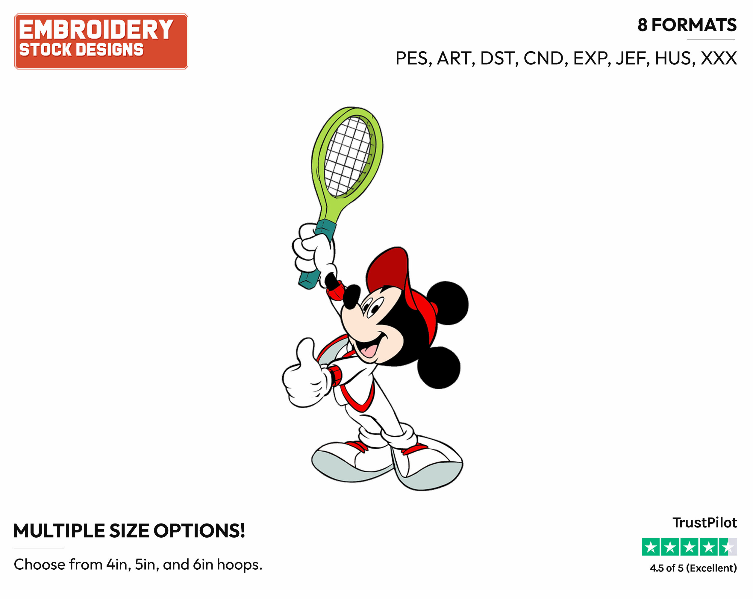 Mickey Mouse Thumbs Up - Disney's Mickey Mouse - Embroidery Design in 3 ...