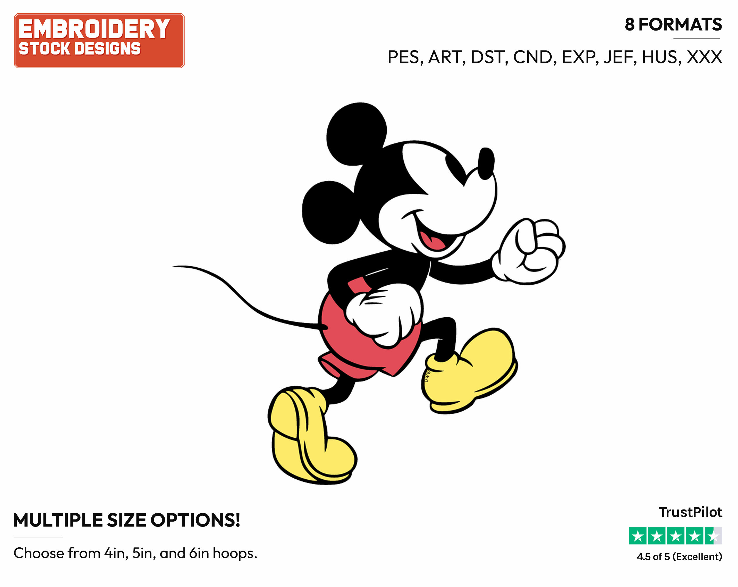 Climbing - Disney's Classic Mickey Mouse - Embroidery Design in 3 sizes ...