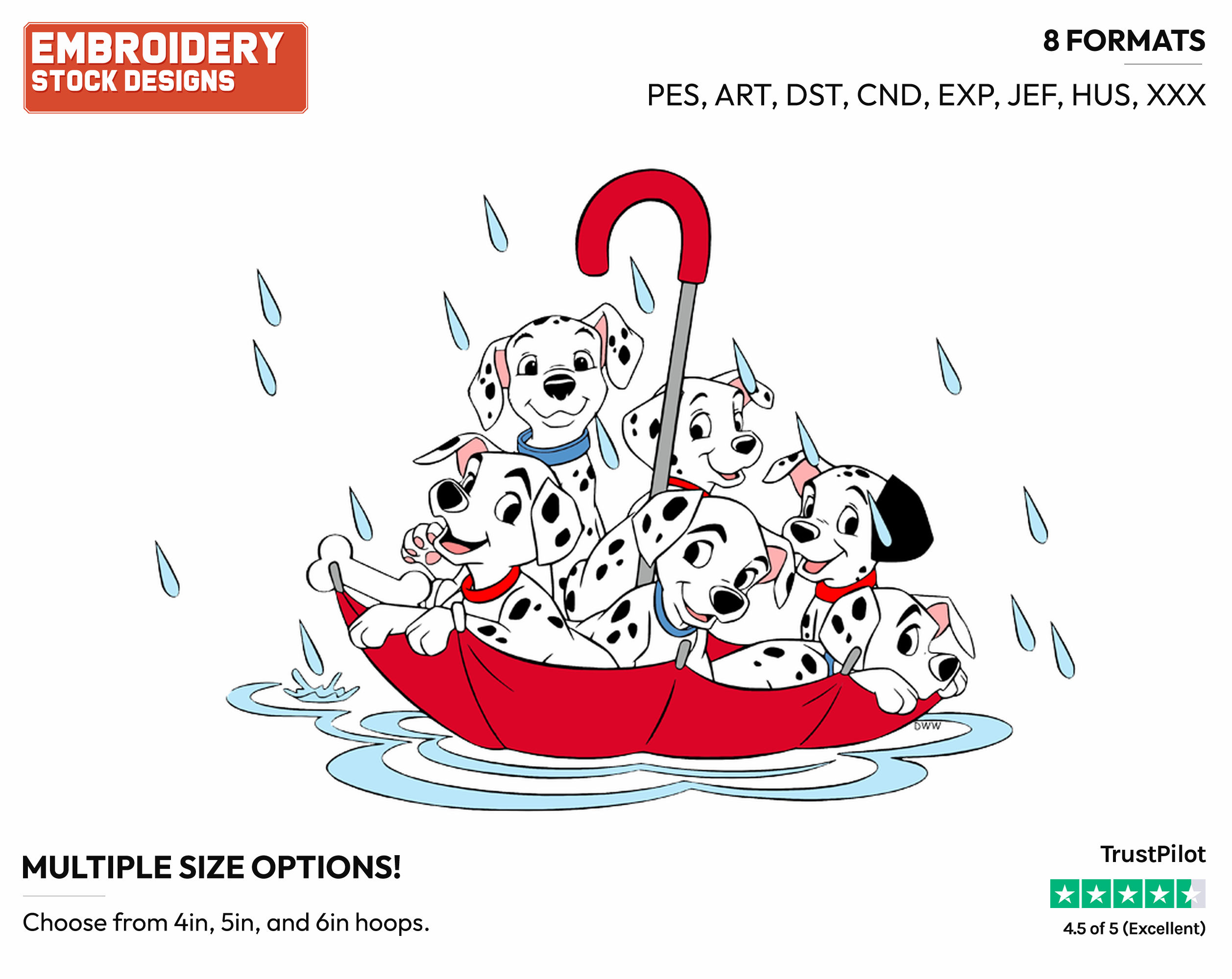Dalmatian Puppies Floating In An Umbrella - Disney's 101 Dalmatians ...