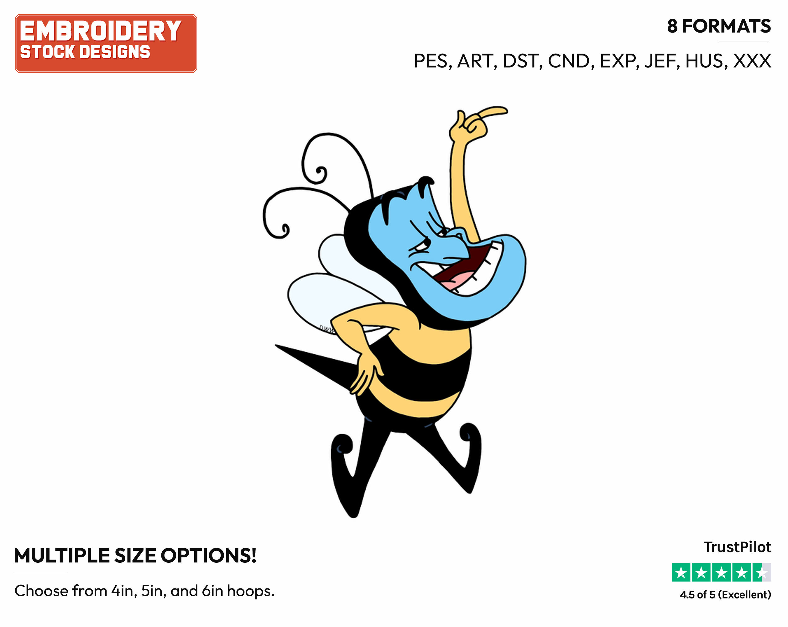 Bee Genie - Disney's Aladdin - Embroidery Design in 3 sizes & 8 formats ...