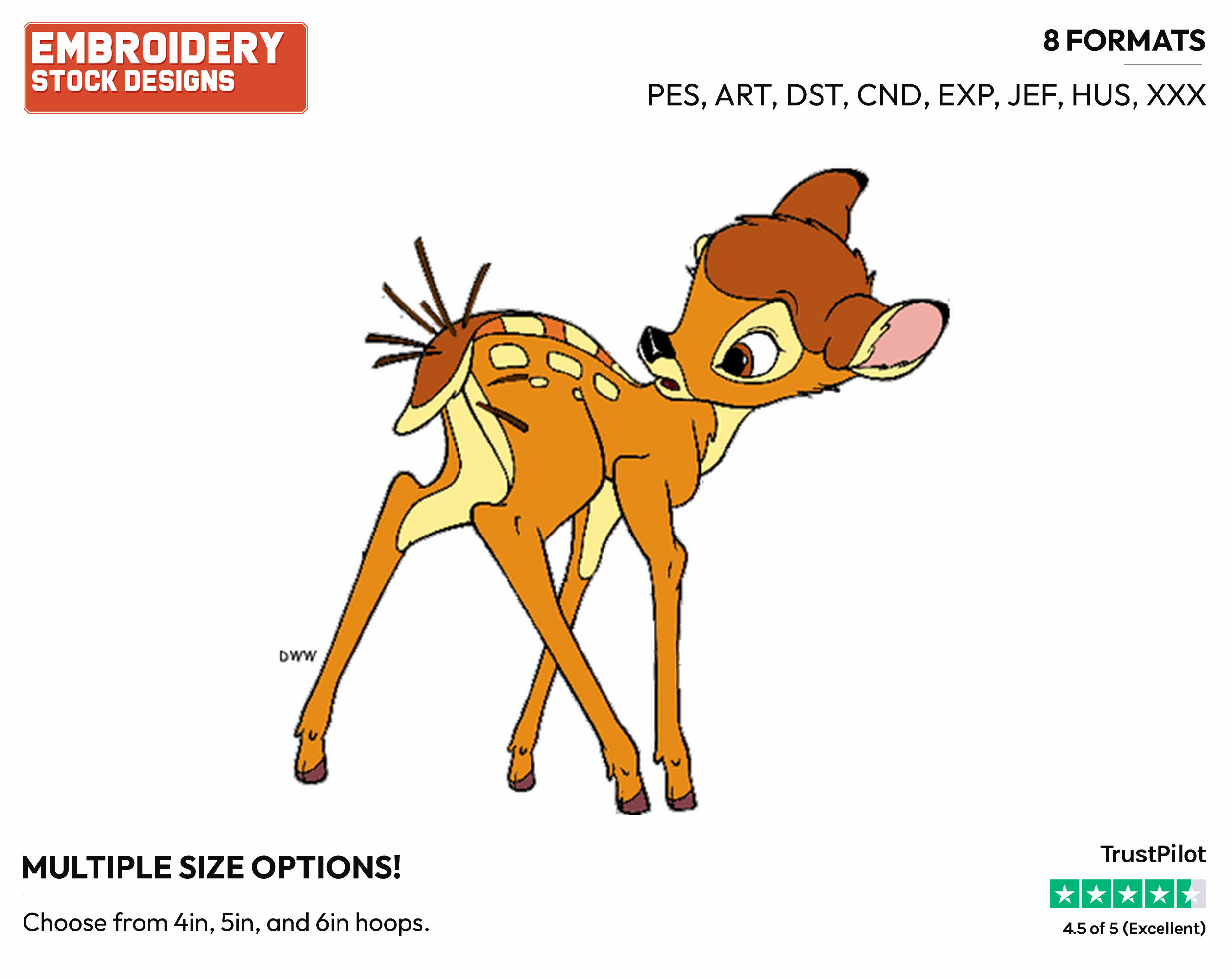Bambi With Needles In His Tail - Disney's Bambi - Embroidery Design in ...