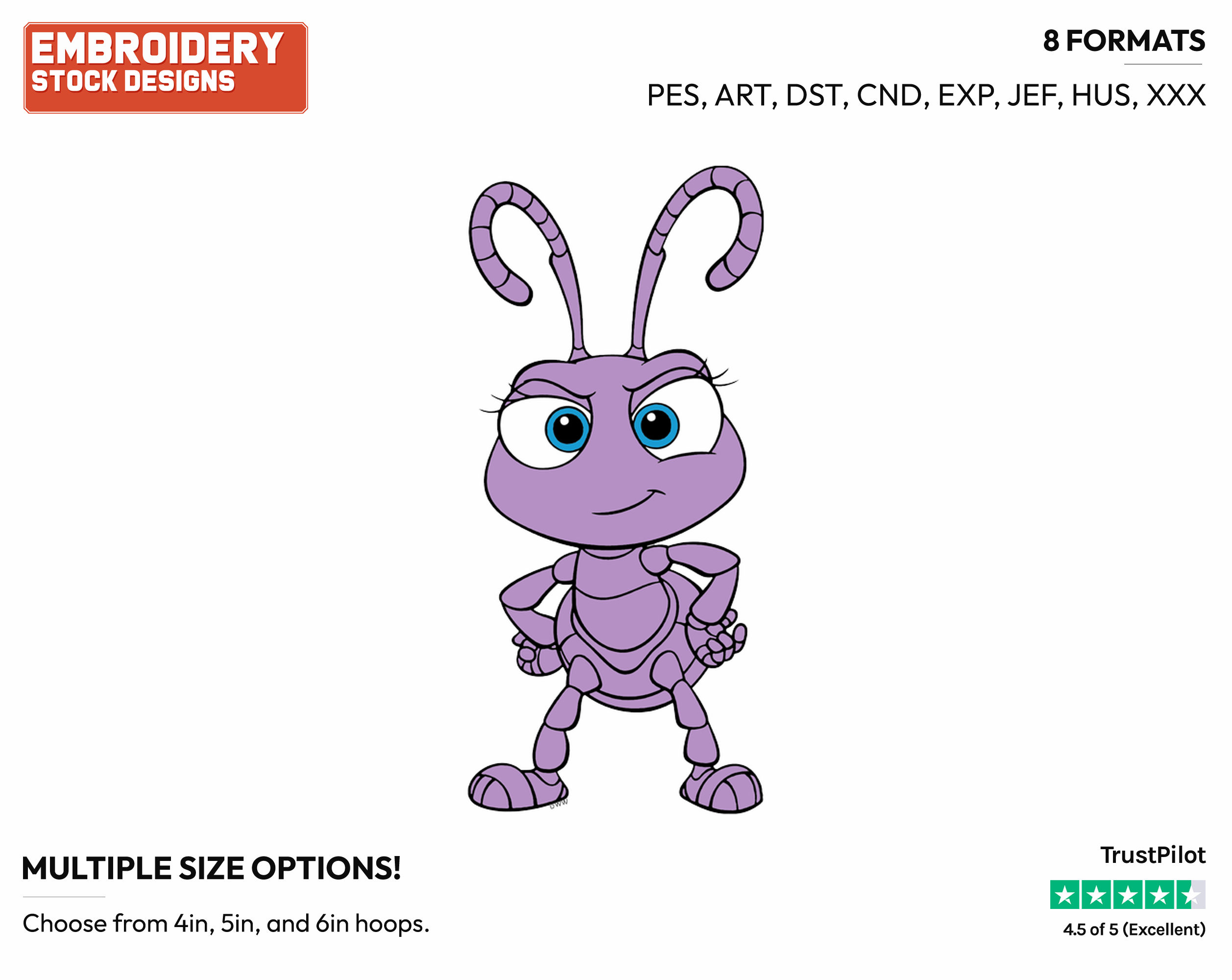 Dot - Disney's A Bug's Life - Embroidery Design in 3 sizes & 8 formats ...