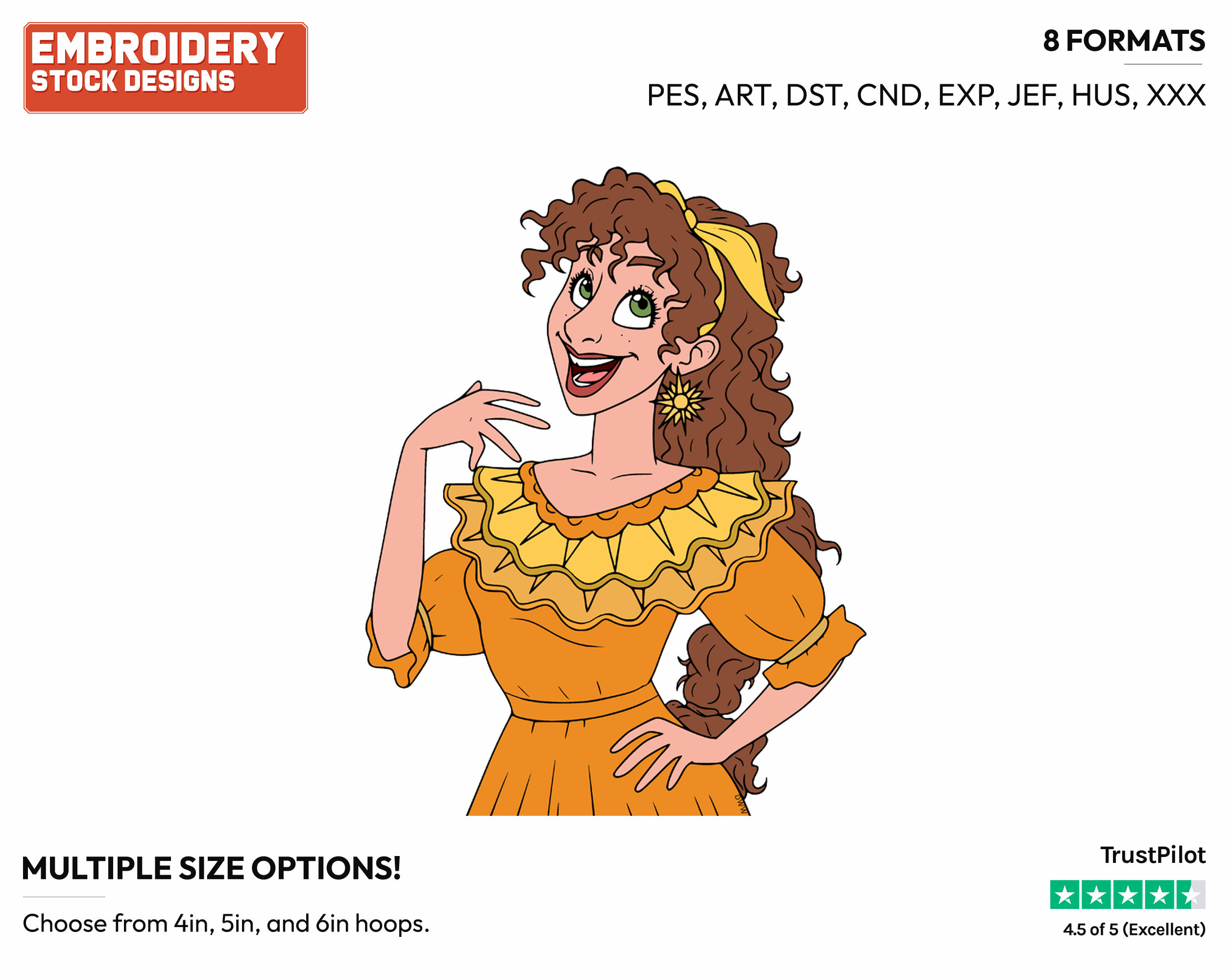 Pepa Madrigal - Disney's Encanto - Embroidery Design in 3 sizes & 8 ...