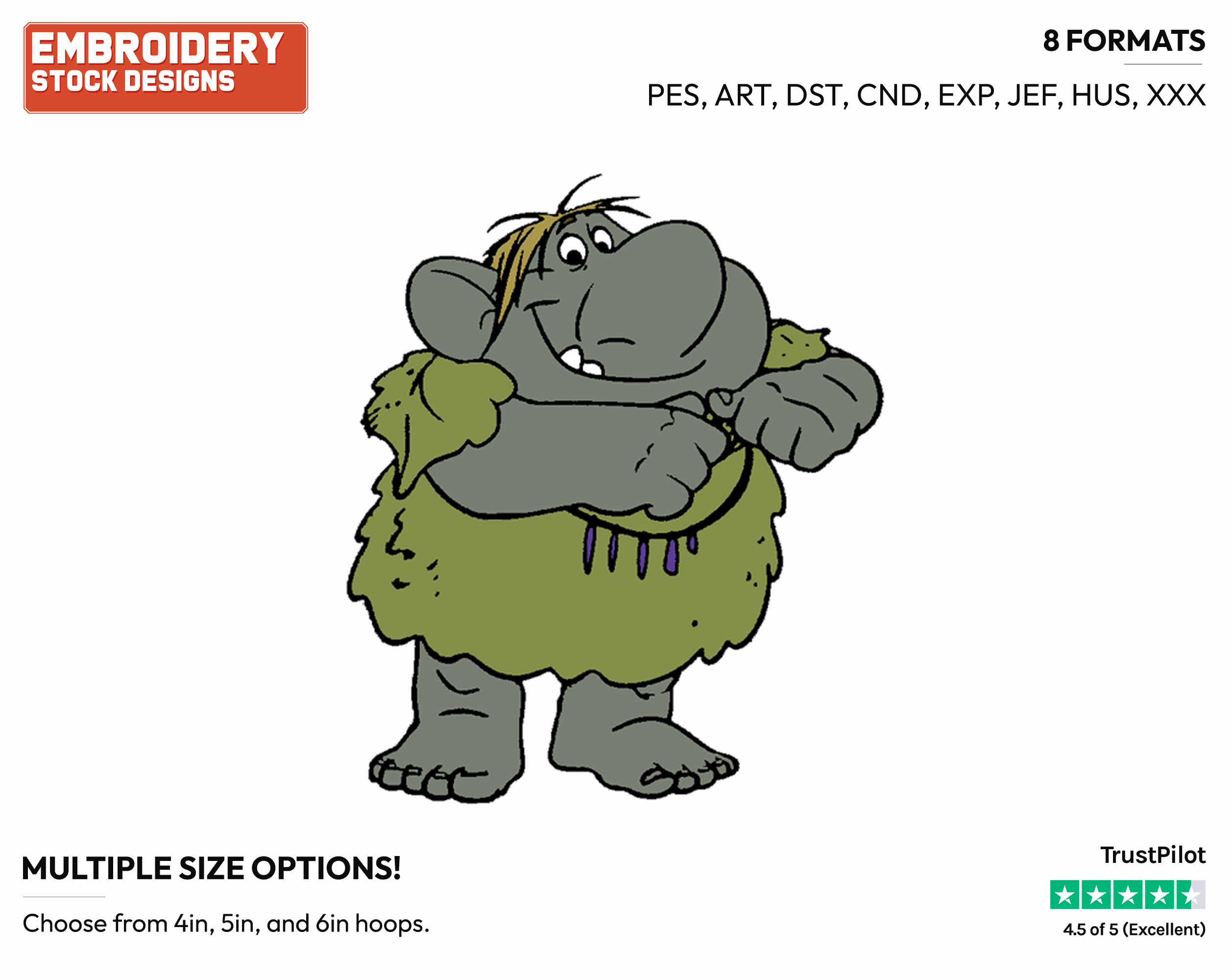 Troll - Disney's Frozen - Embroidery Design in 3 sizes & 8 formats ...