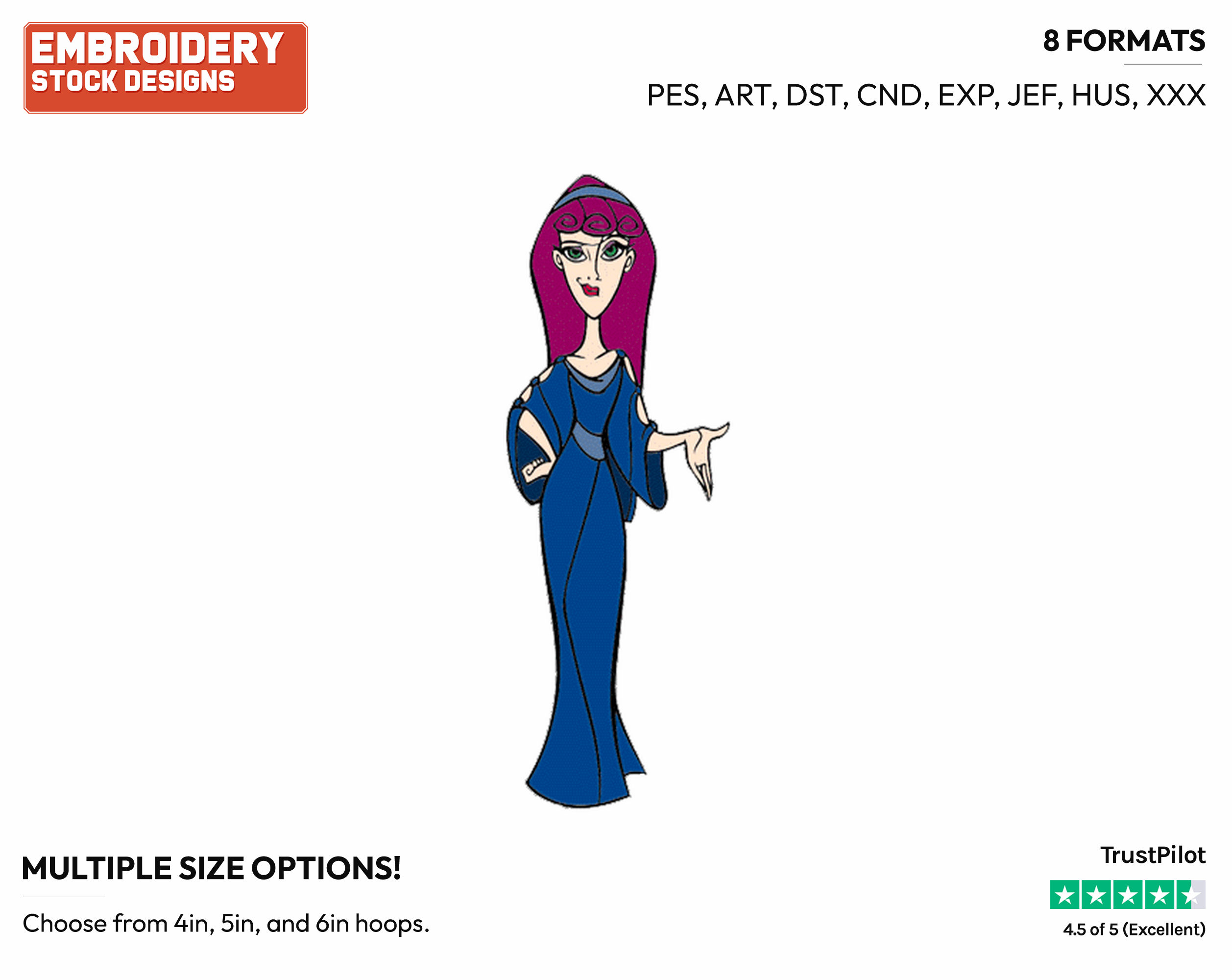 Cassandra - Disney's Hercules - Embroidery Design in 3 sizes & 8 ...