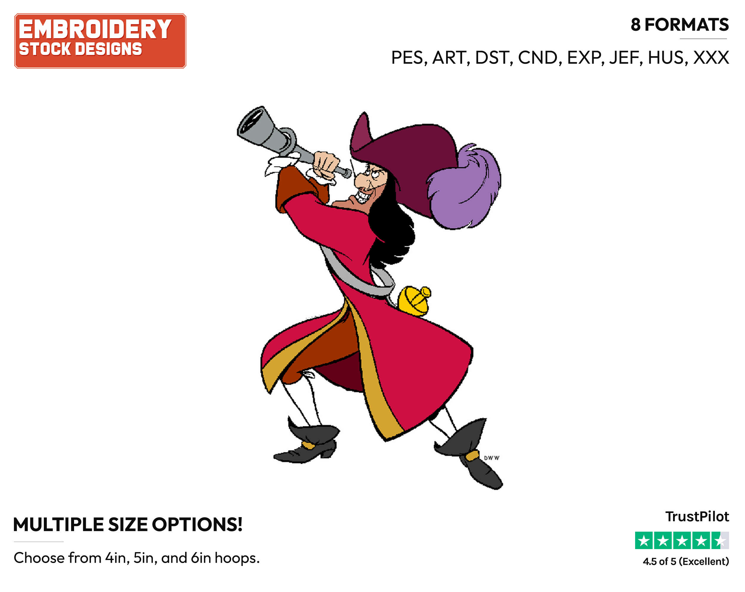 Captain Hook Looking Through Telescope - Disney's Peter Pan & Tinker ...