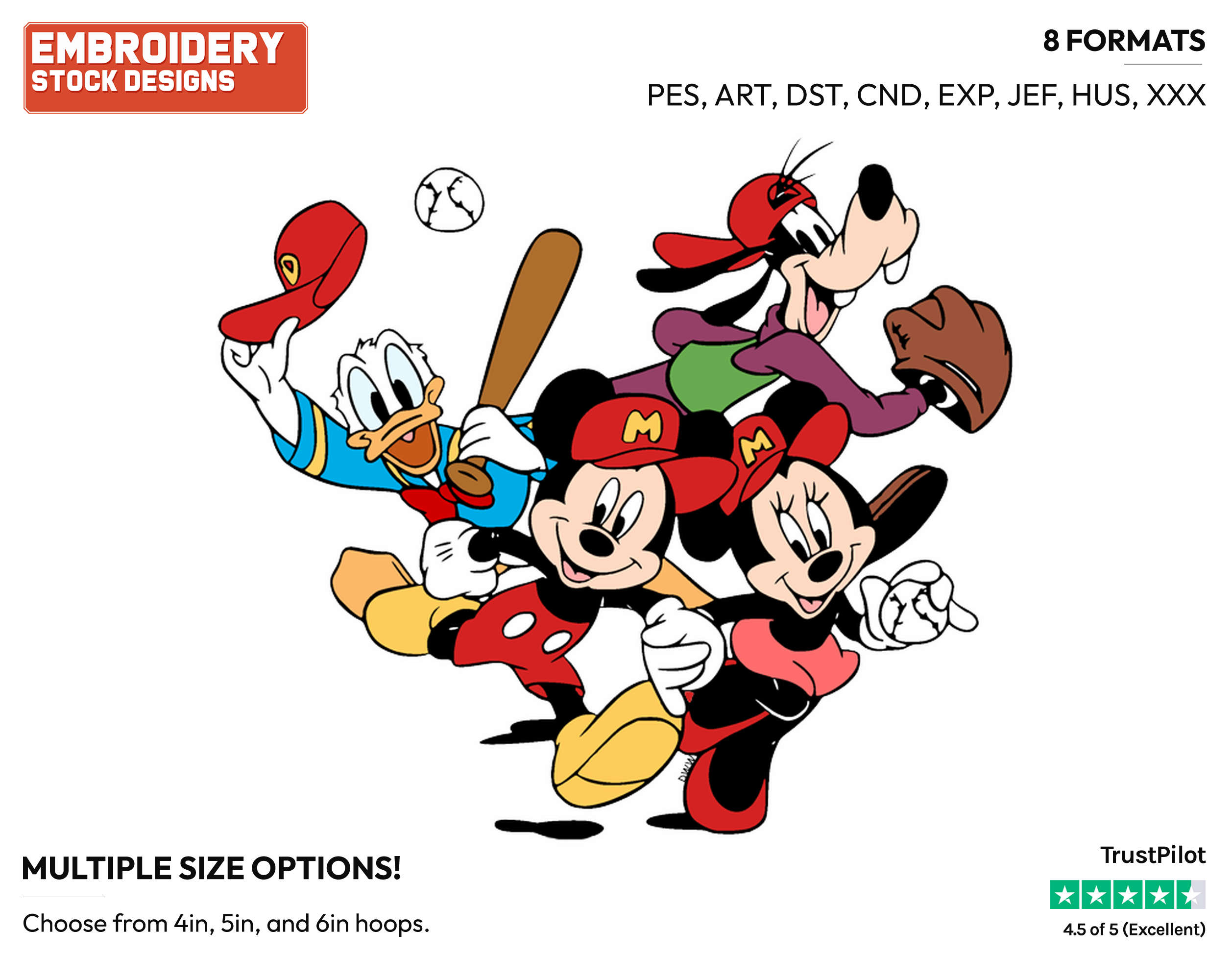 Mickey, Minnie, Donald And Goofy Ready To Play Baseball - Baseball ...