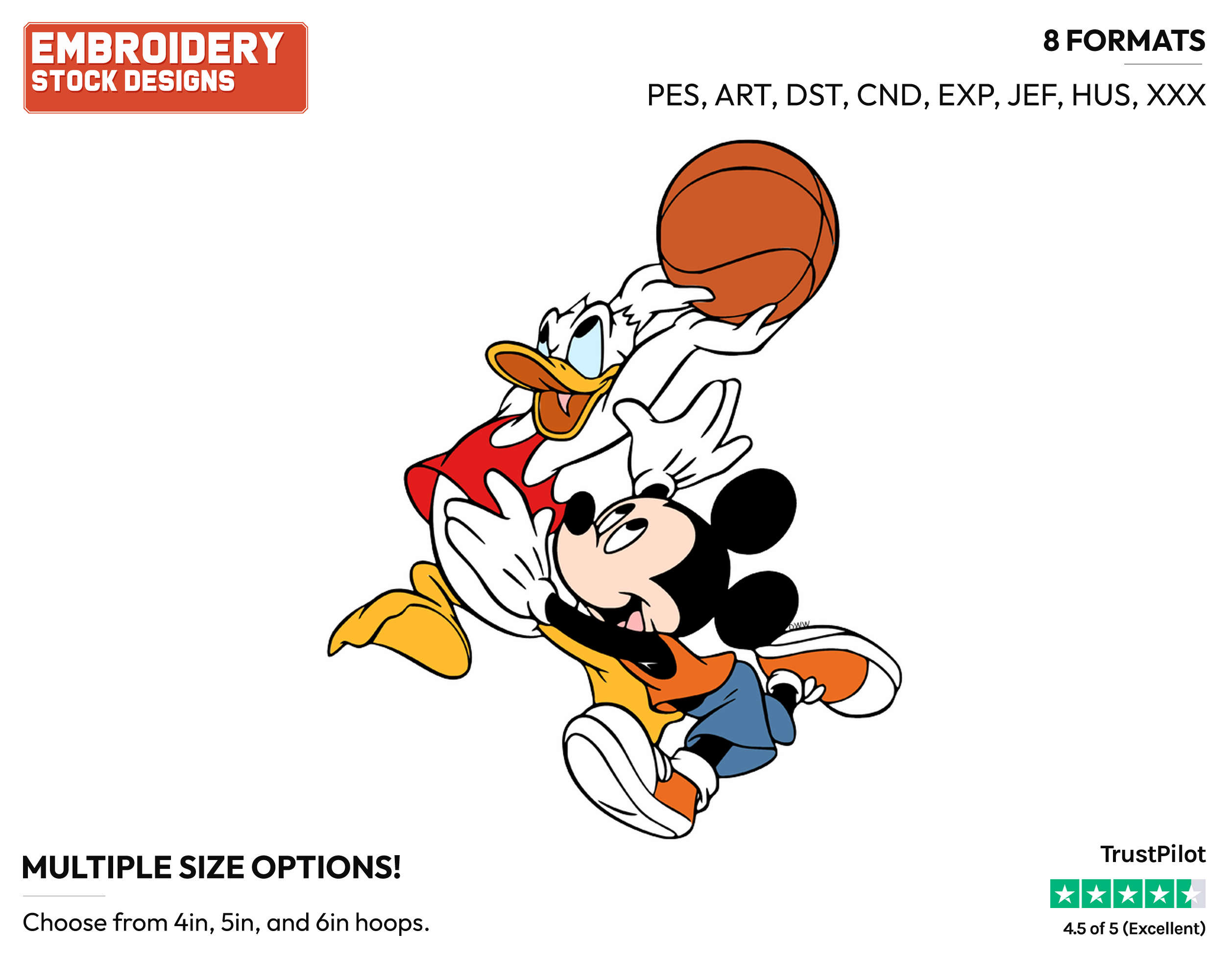 Mickey Mouse, Donald Duck - Basketball - Sports - Disney Embroidery ...