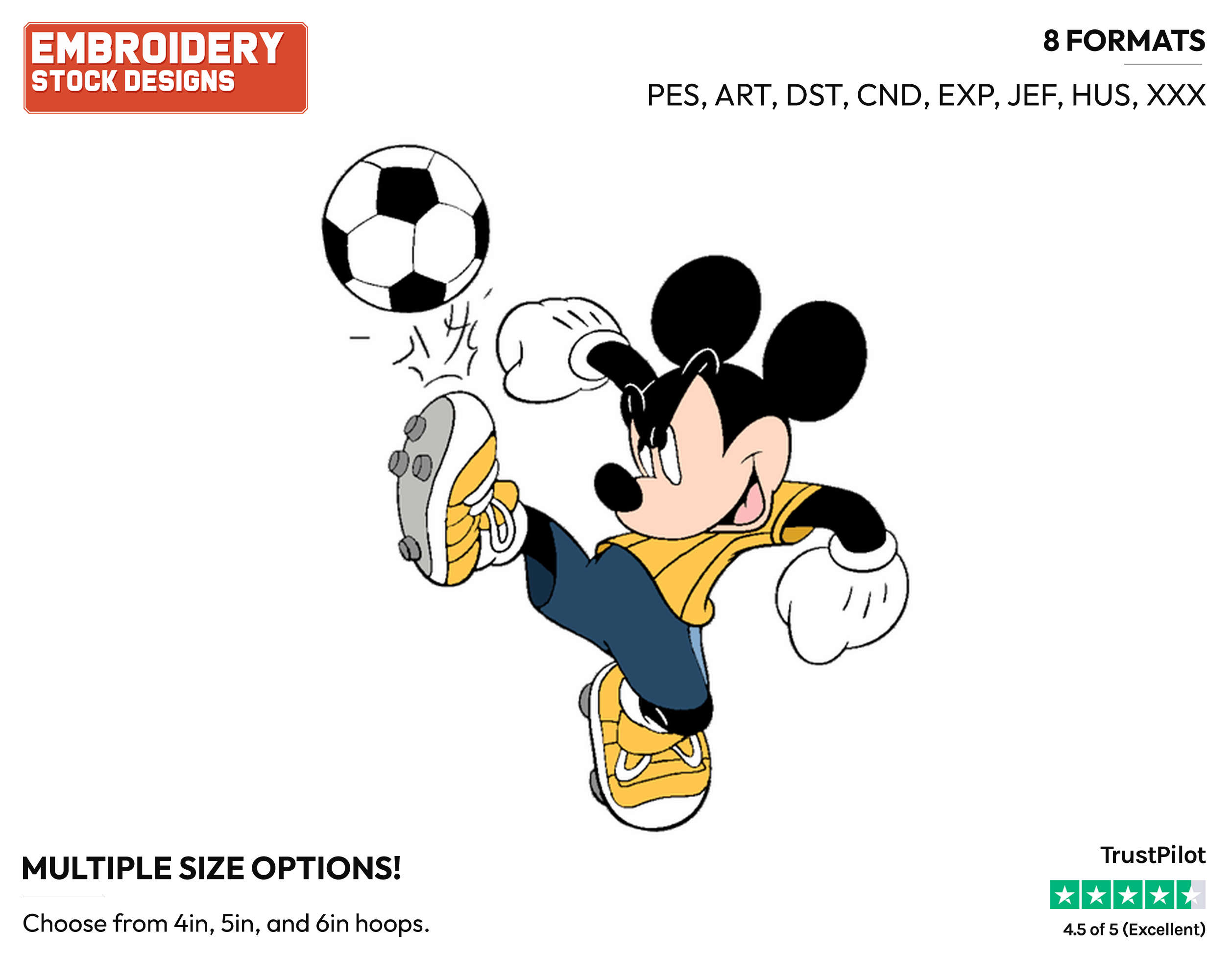 Mickey Mouse - Soccer - Olympic Games - Disney Embroidery Design in 3 ...