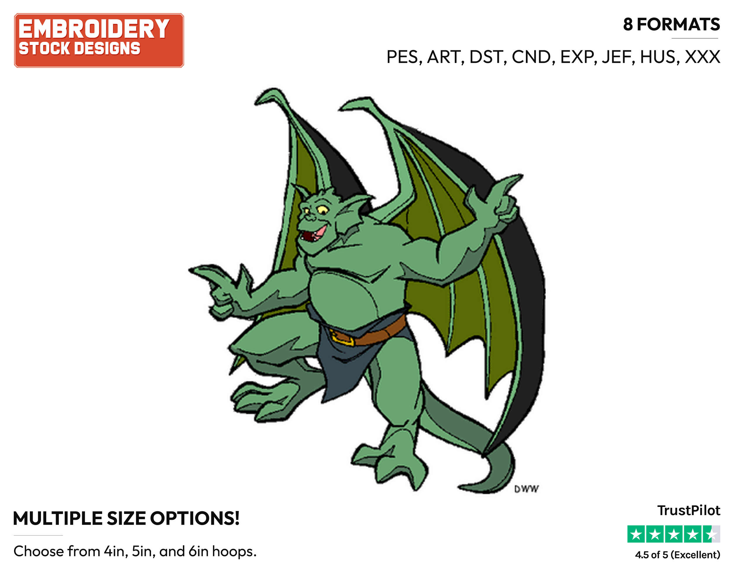 Broadway - Gargoyles - TV Shows - Disney Embroidery Design in 3 sizes ...