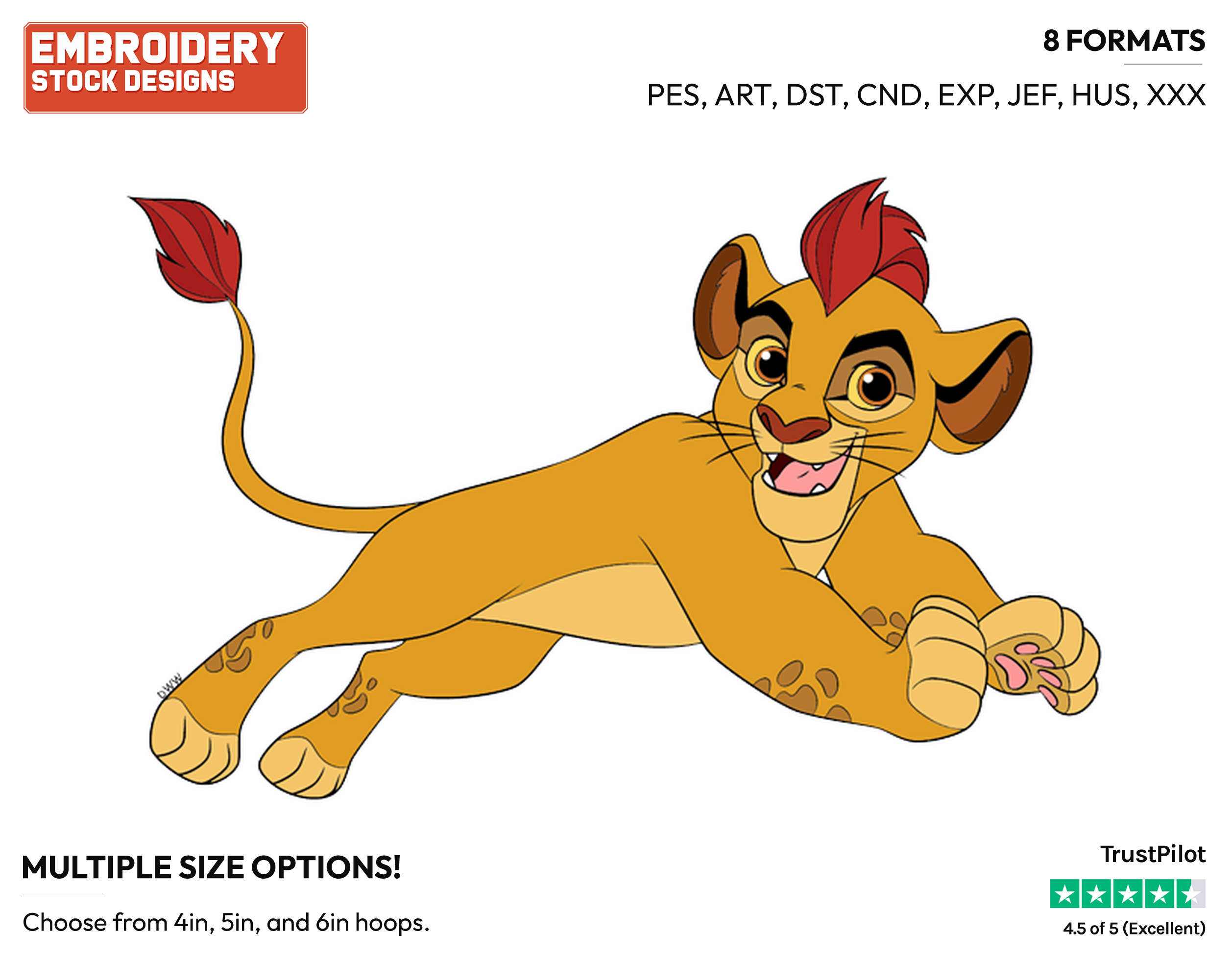 Kion - The Lion Guard - TV Shows - Disney Embroidery Design in 3 sizes ...