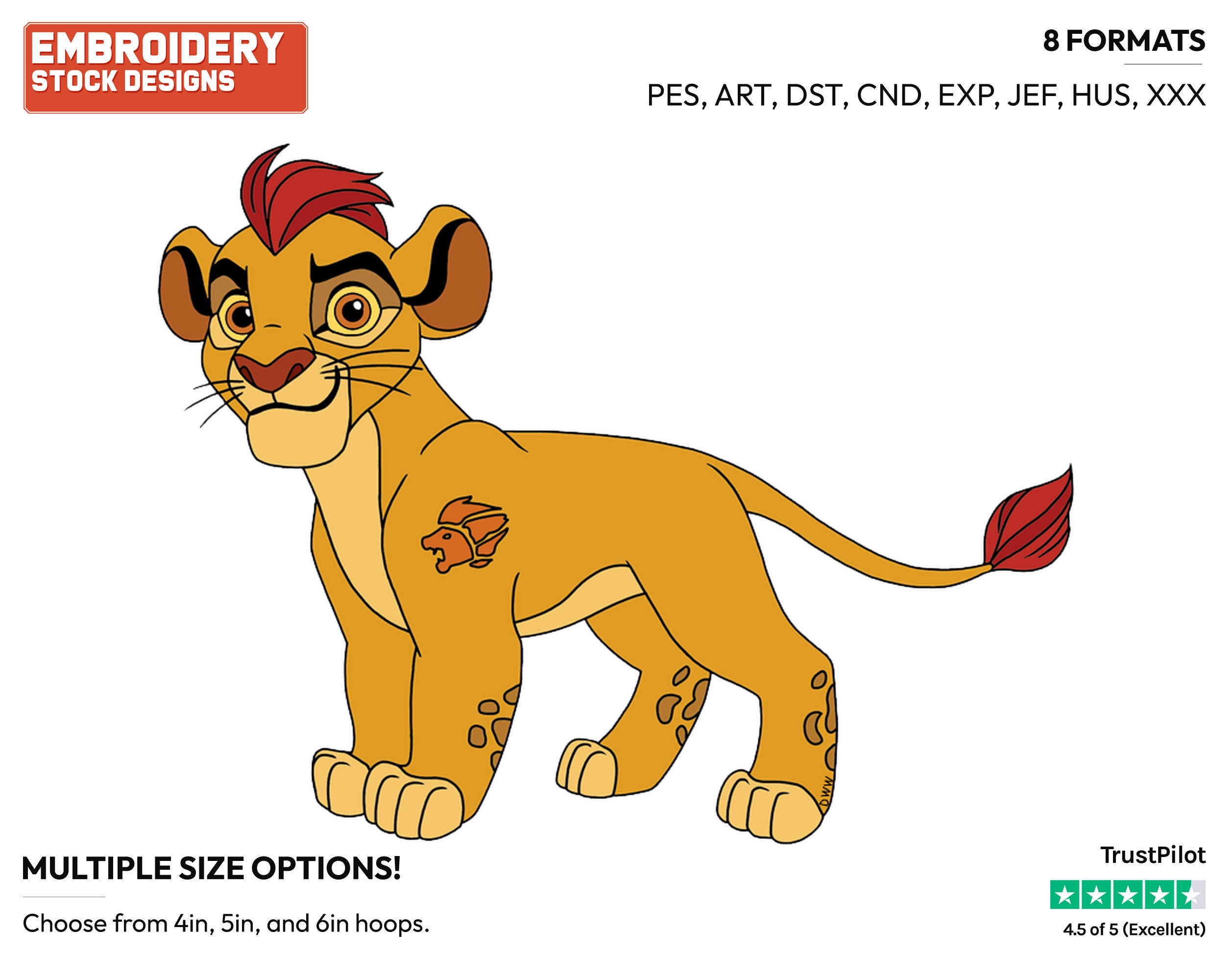 Kion - The Lion Guard - TV Shows - Disney Embroidery Design in 3 sizes ...