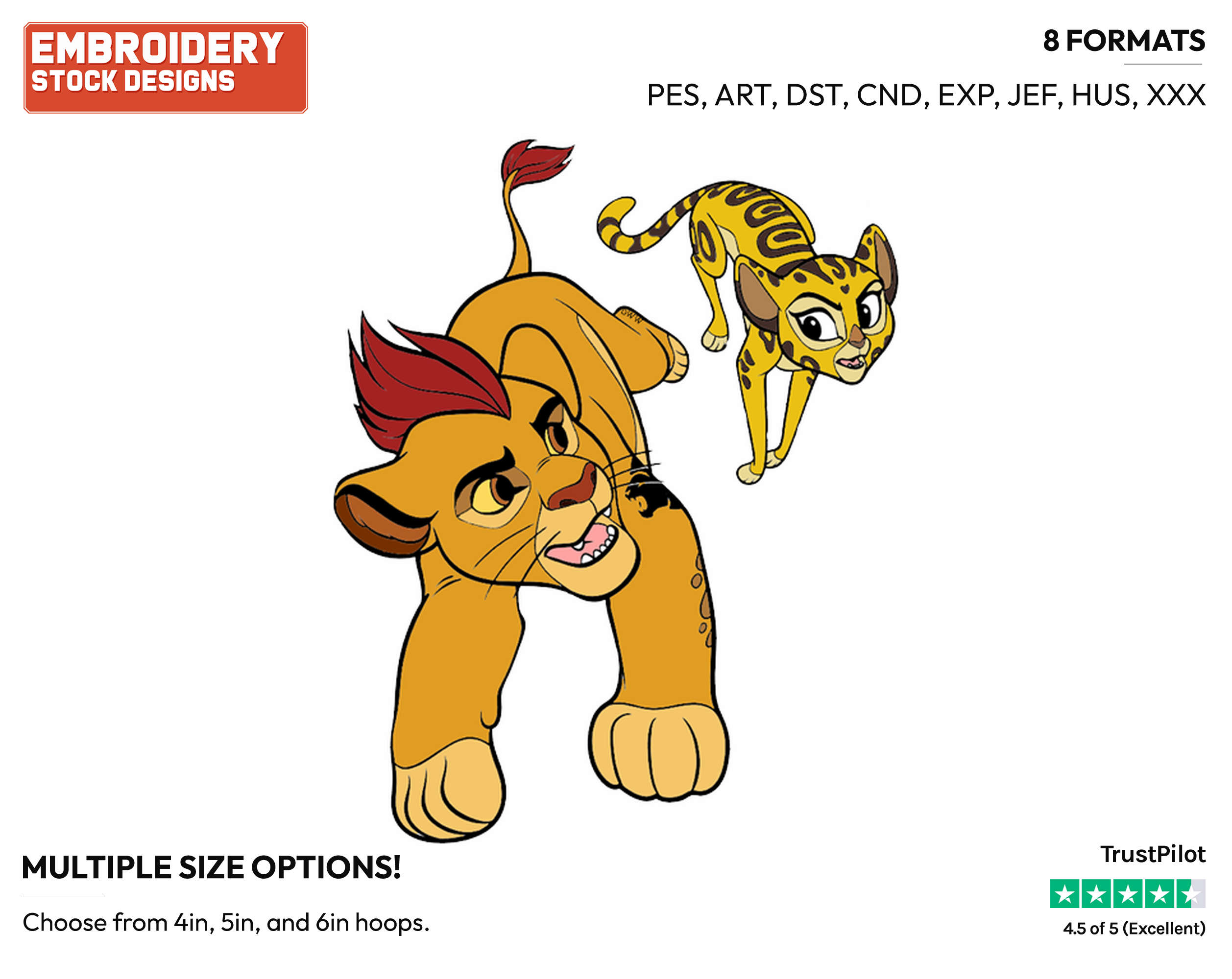Kion, Fuli - The Lion Guard - TV Shows - Disney Embroidery Design in 3 ...