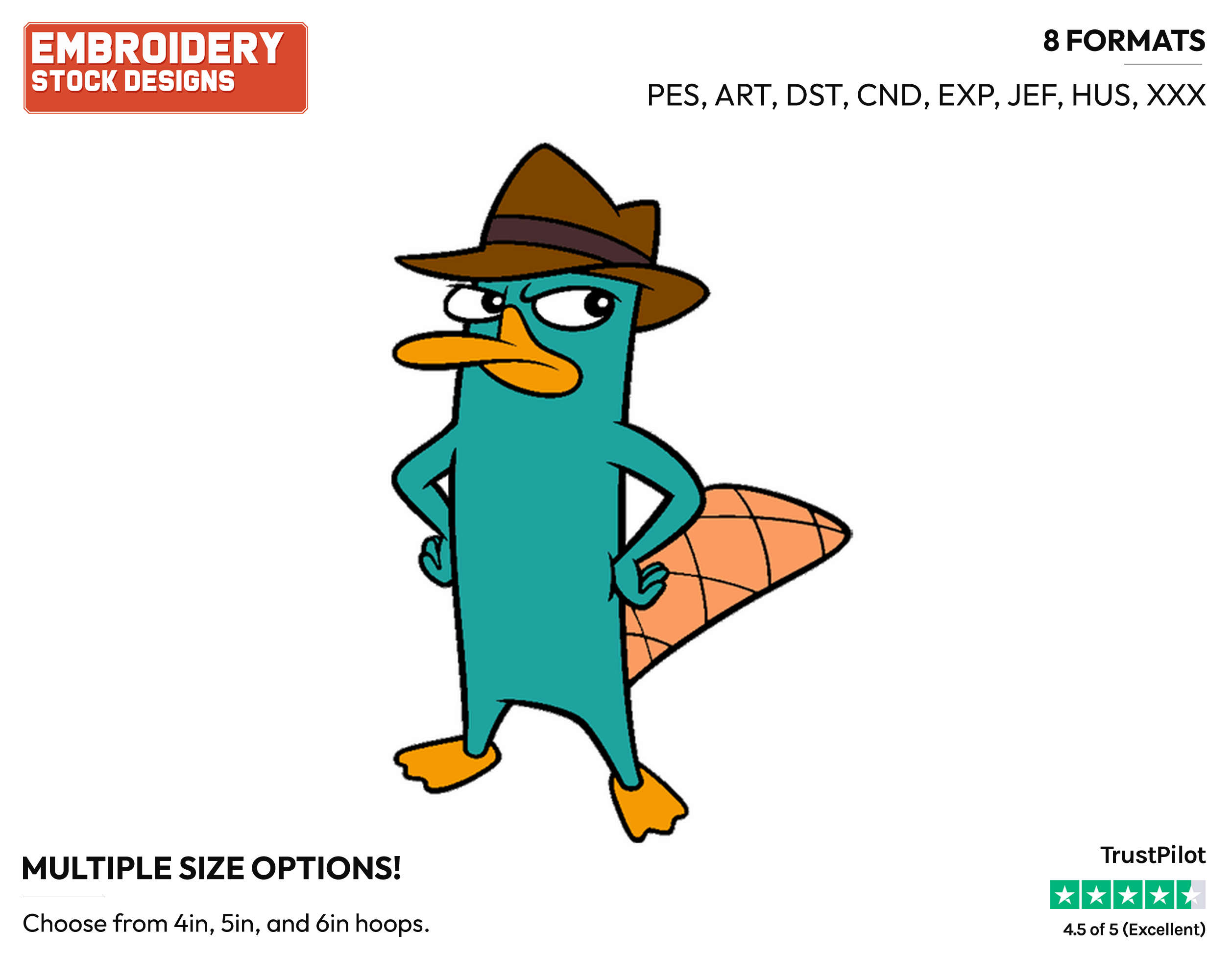 Perry - Phineas and Ferb - TV Shows - Disney Embroidery Design in 3 ...