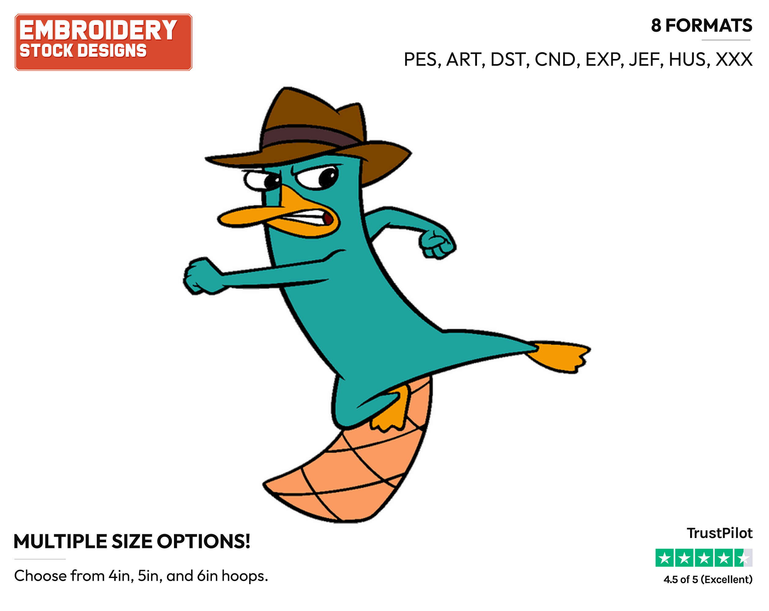 Perry - Phineas and Ferb - TV Shows - Disney Embroidery Design in 3 ...