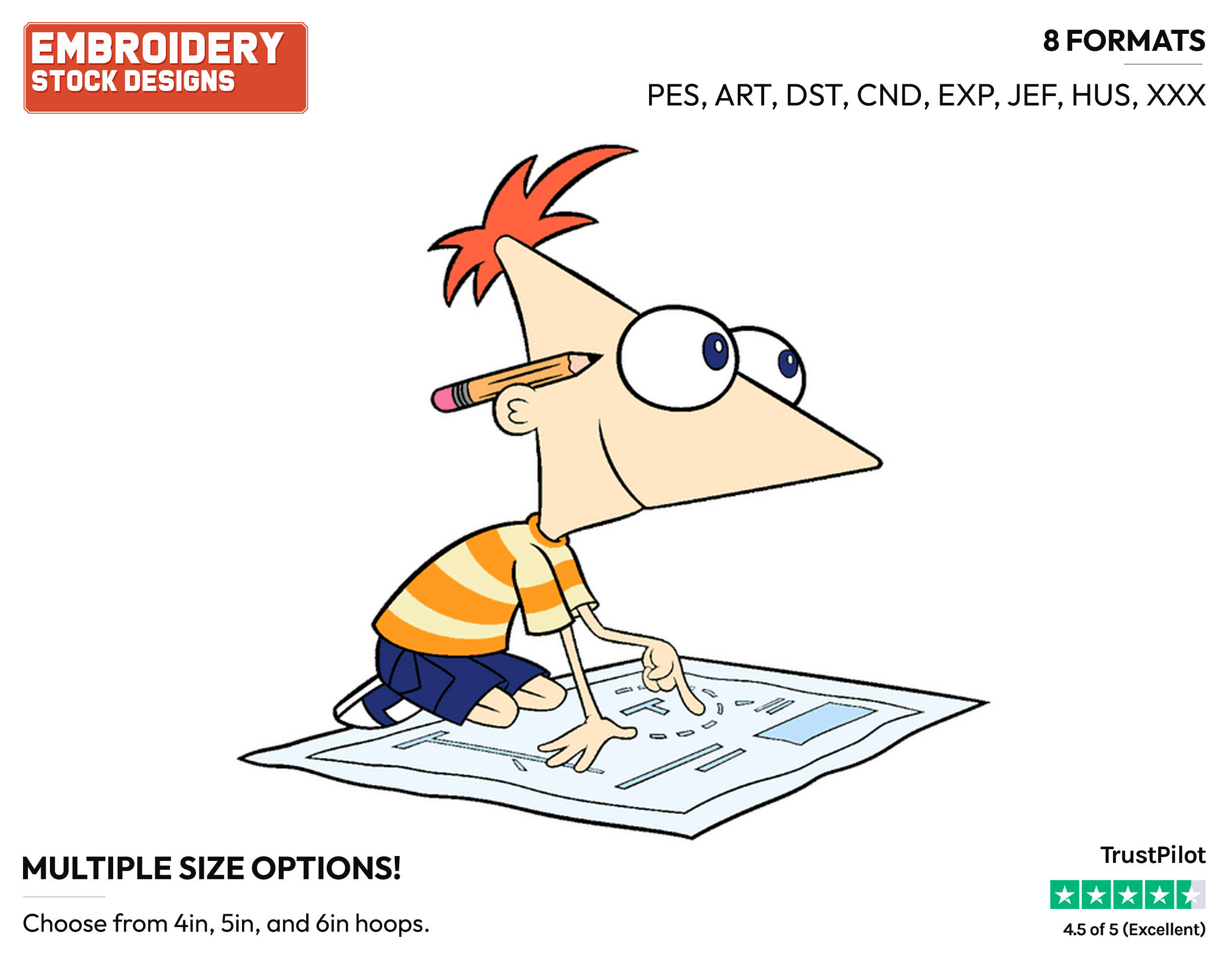 Phineas - Phineas and Ferb - TV Shows - Disney Embroidery Design in 3 ...