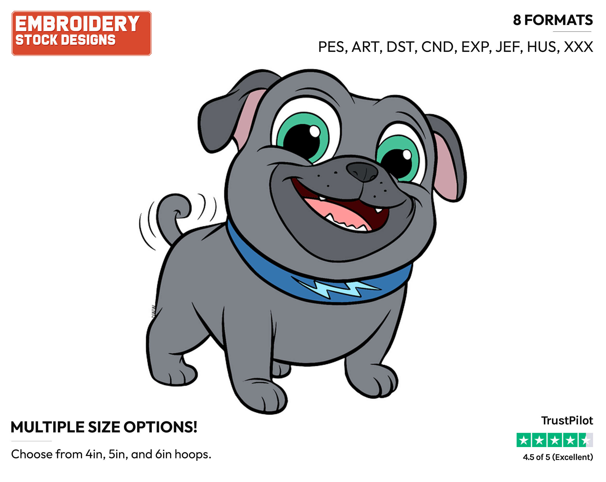 Bingo - Puppy Dog Pals - TV Shows - Disney Embroidery Design in 3 sizes ...
