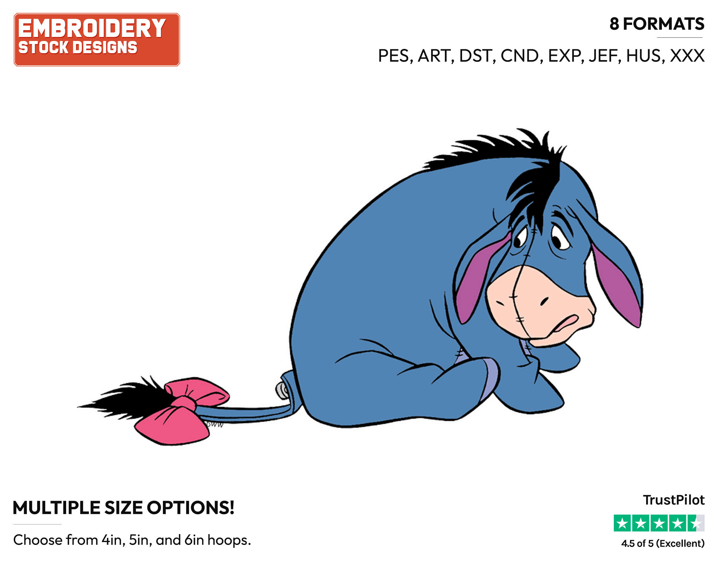 Looking At His Tail - Eeyore - Winnie the Pooh - Disney Embroidery ...