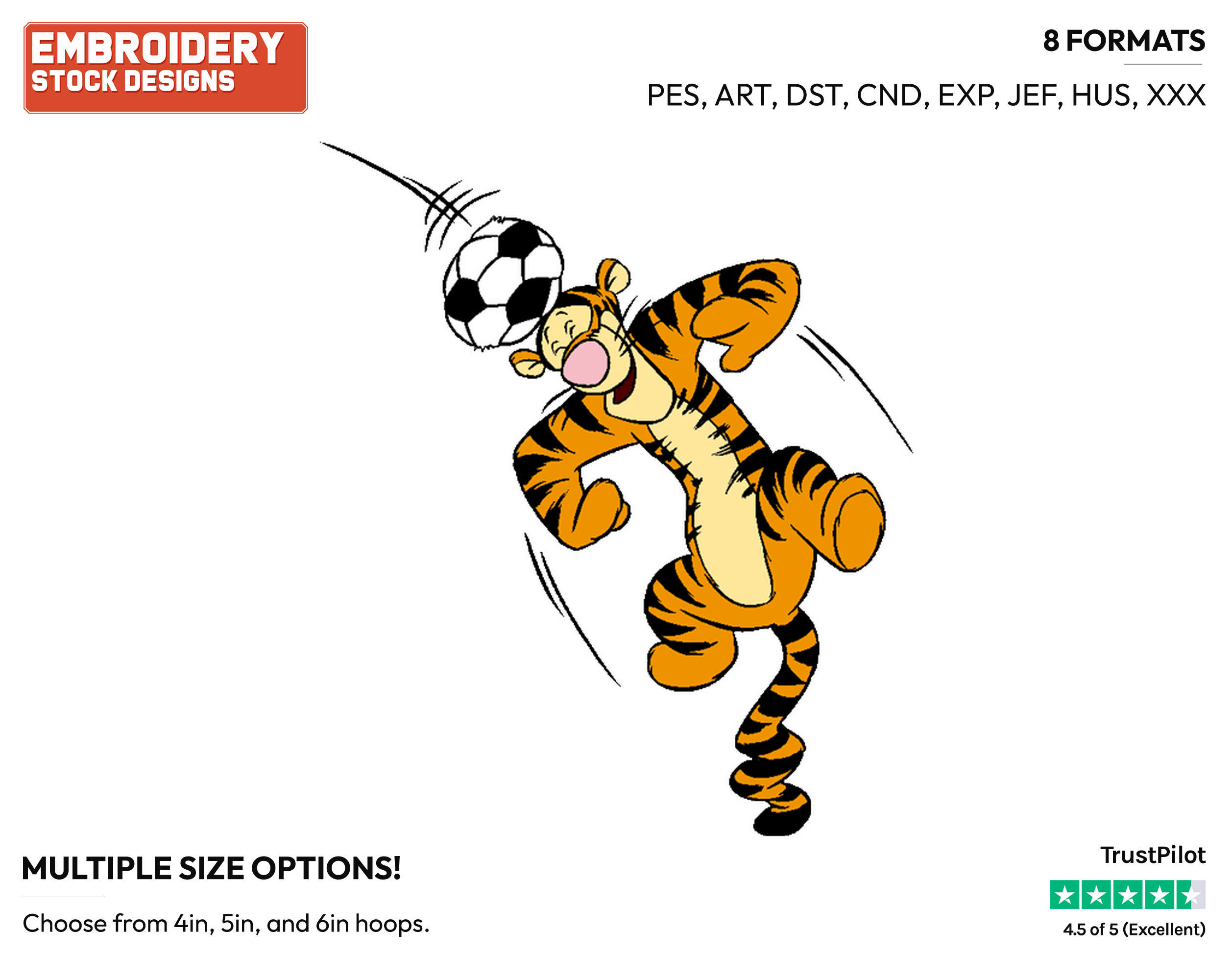 Tigger Playing Soccer - Tigger - Winnie the Pooh - Disney Embroidery ...