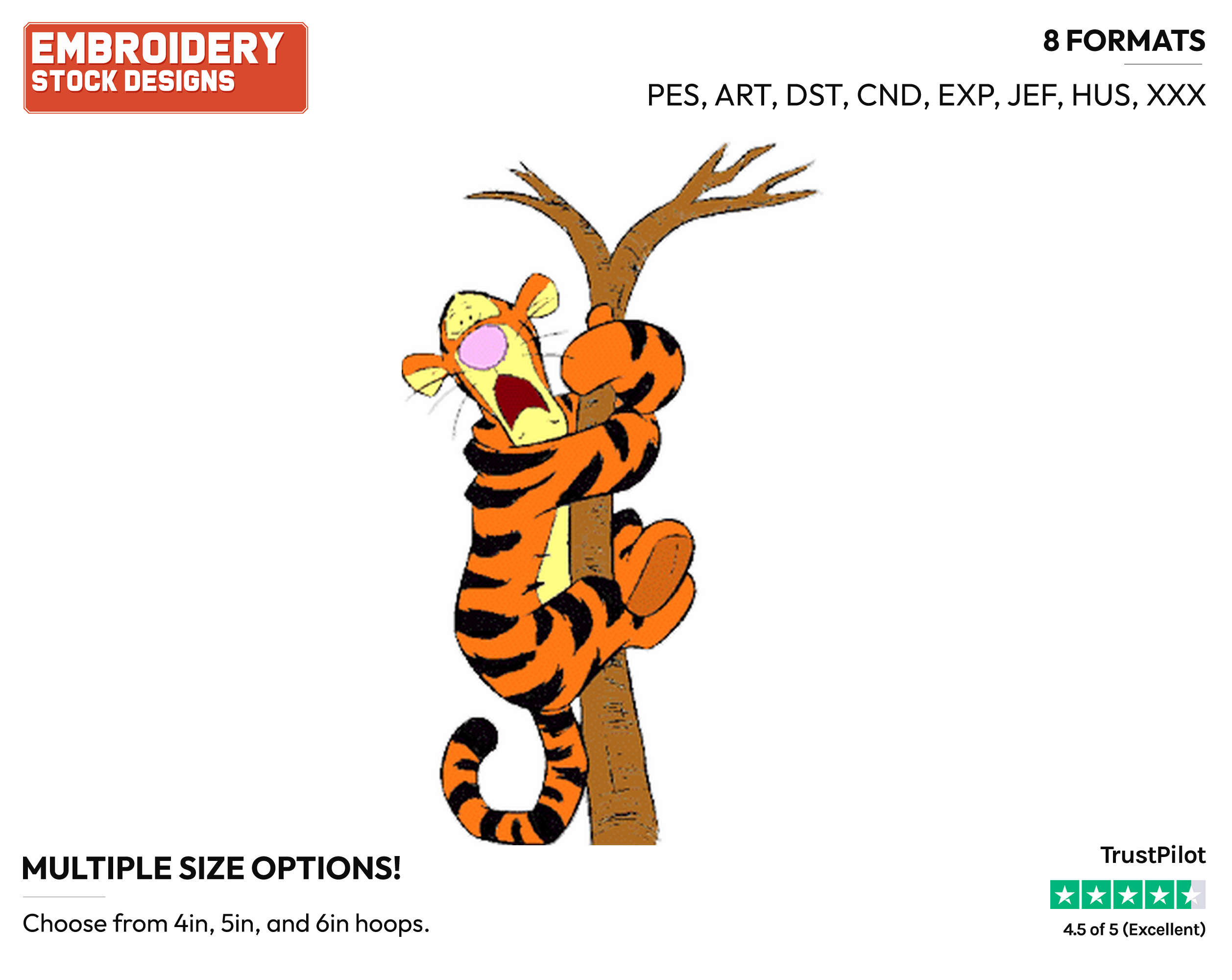 Terrified - Tigger - Winnie the Pooh - Disney Embroidery Design in 3 ...