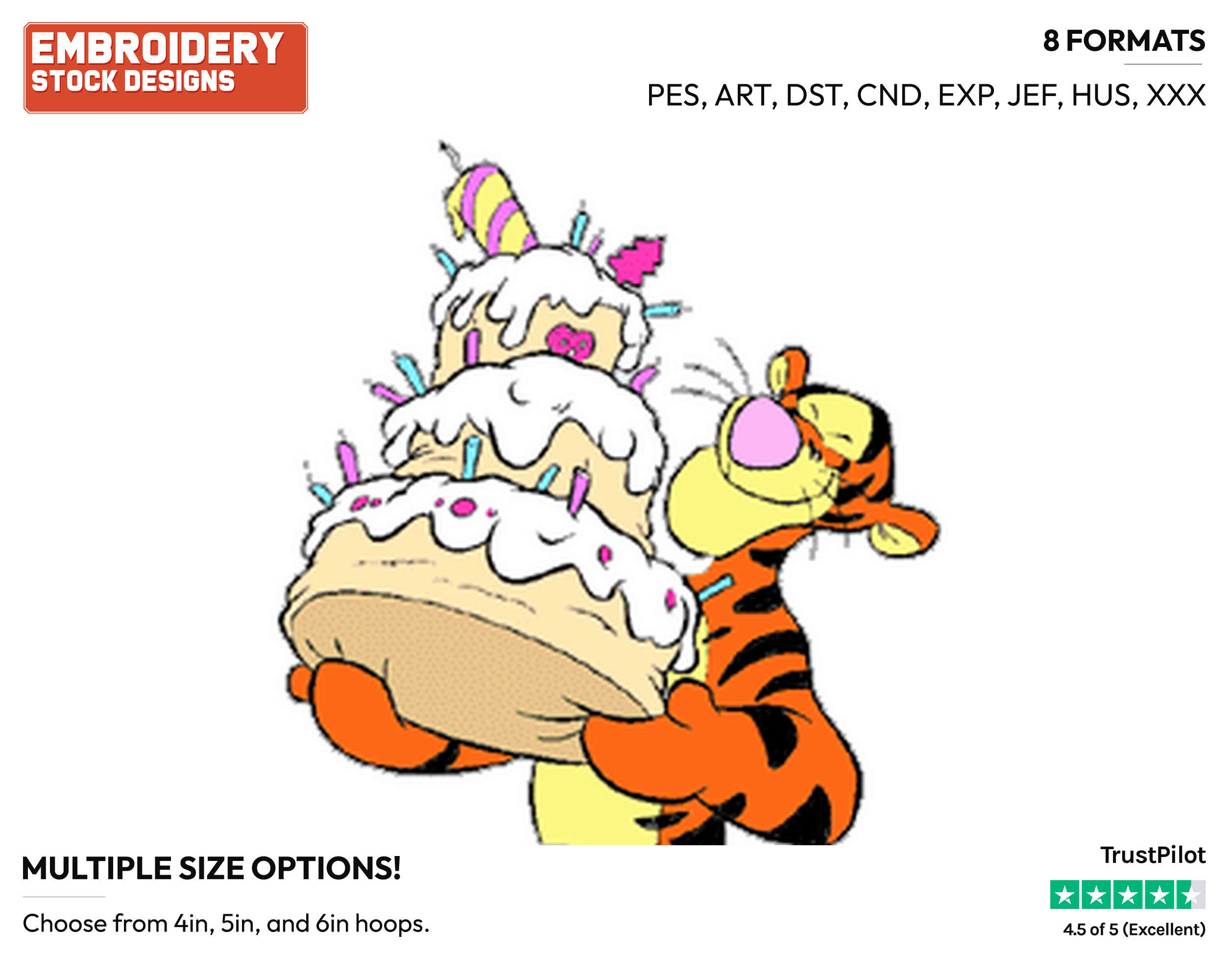Tigger, Birthday Cake - Tigger - Winnie the Pooh - Disney Embroidery ...