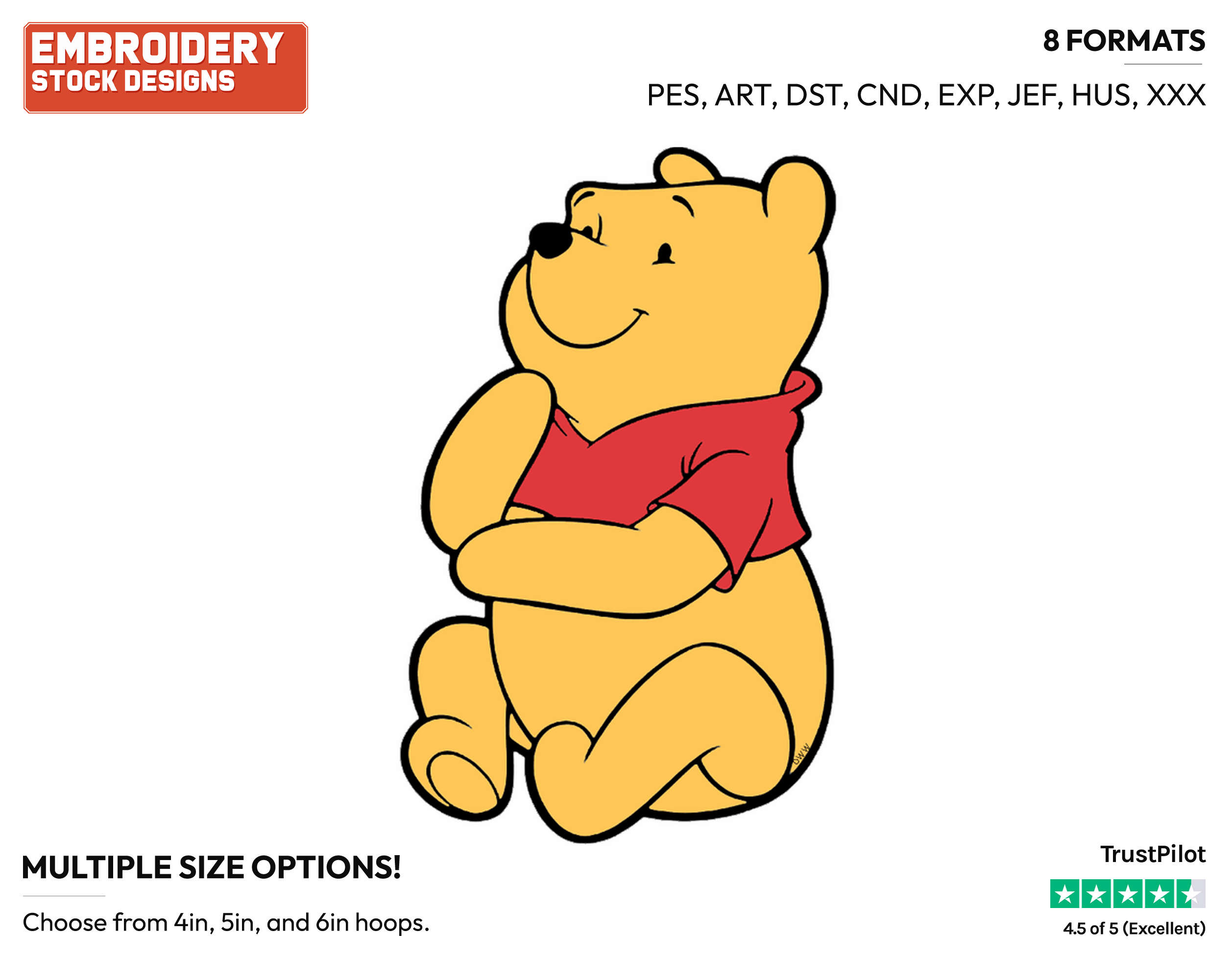 Thinking - Winnie the Pooh - Winnie the Pooh - Disney Embroidery Design ...