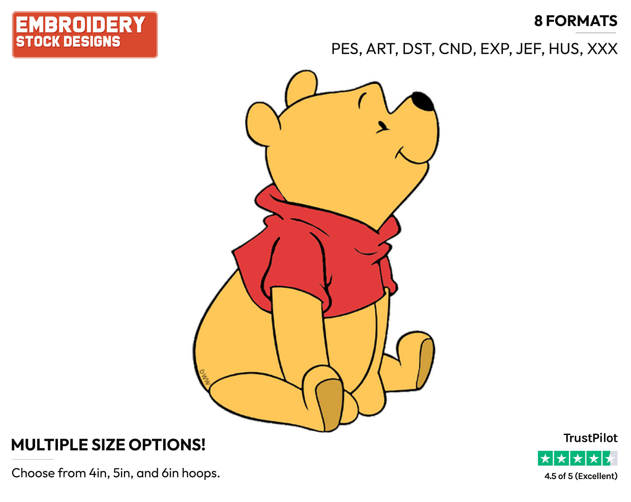 Sitting Down - Winnie the Pooh - Winnie the Pooh - Disney Embroidery ...