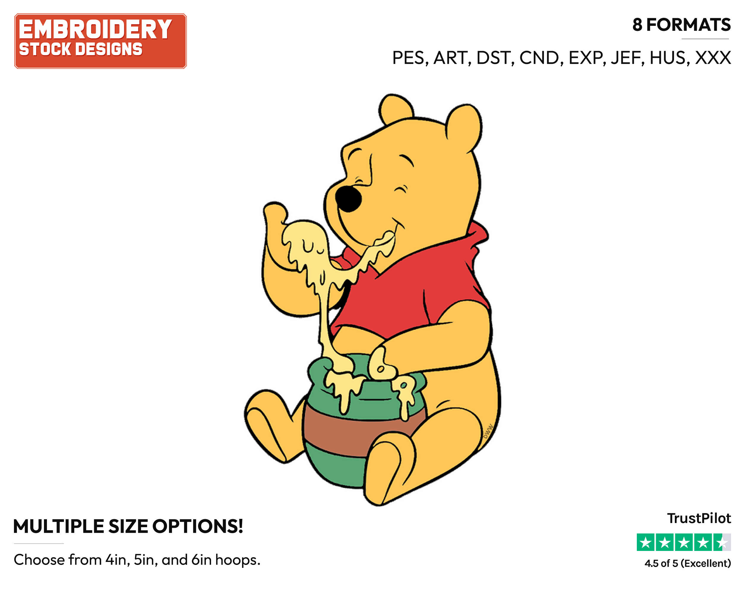 Eating Honey - Winnie the Pooh - Winnie the Pooh - Disney Embroidery ...